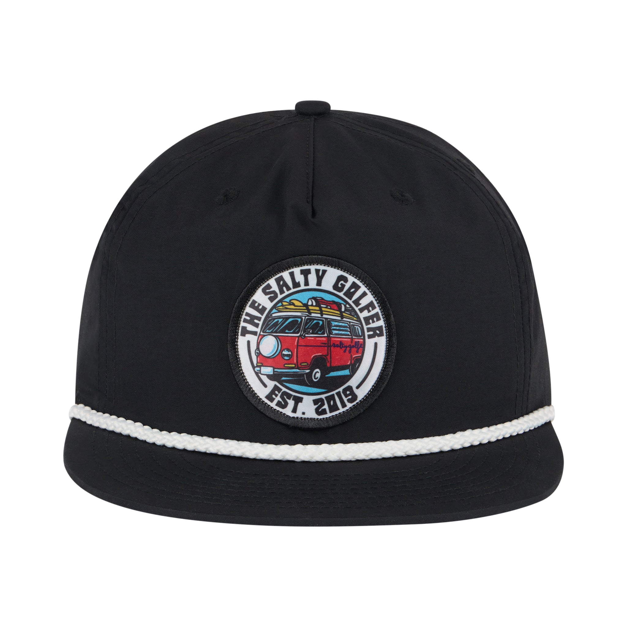 Hippie G "Blackbeard" Patch Hat (Black/White Rope) – The Salty Golfer
