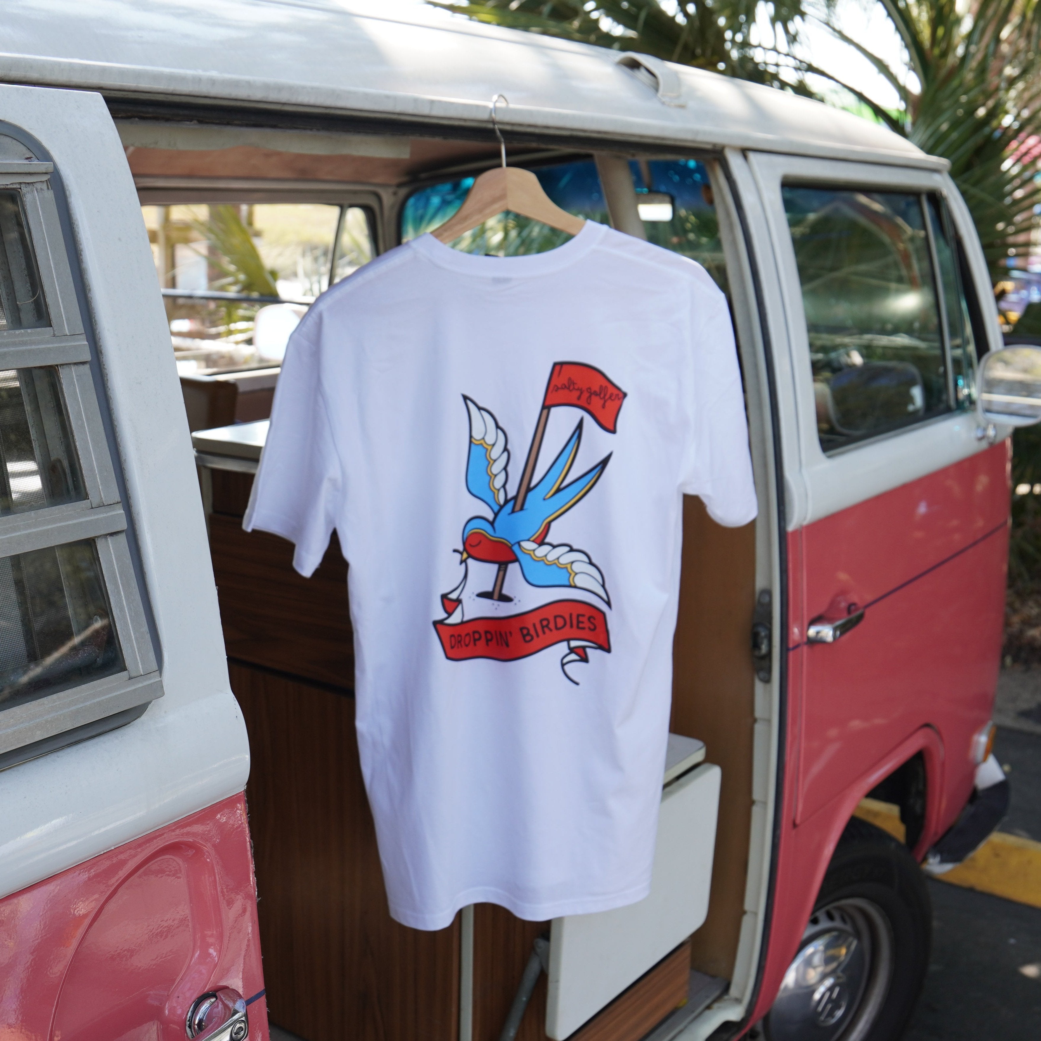 White Droppin Birdies T-Shirt – The Salty Golfer